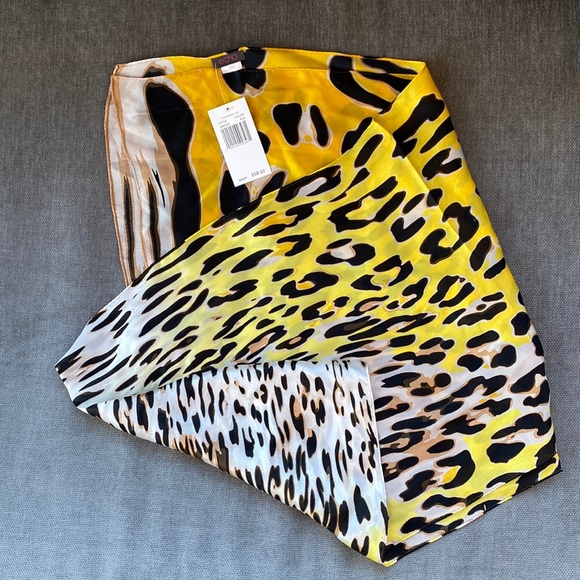 Echo Design | Accessories | 0 Silk Echo Scarf Yellow Animal Print ...